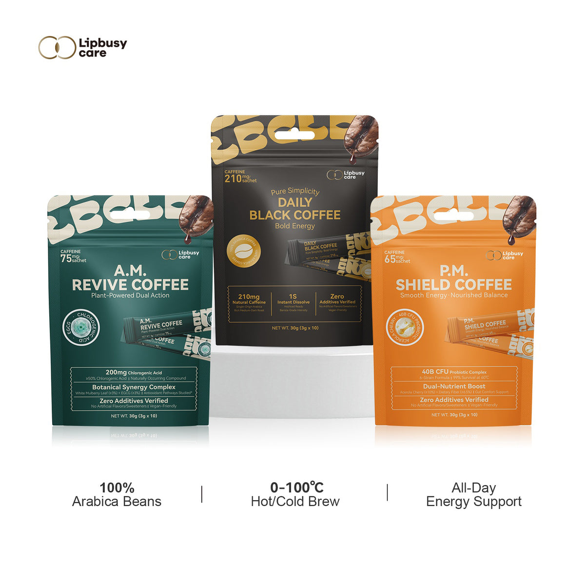 Lipbusycare™ Probiotic Instant Coffee (3-Flavor Collection)